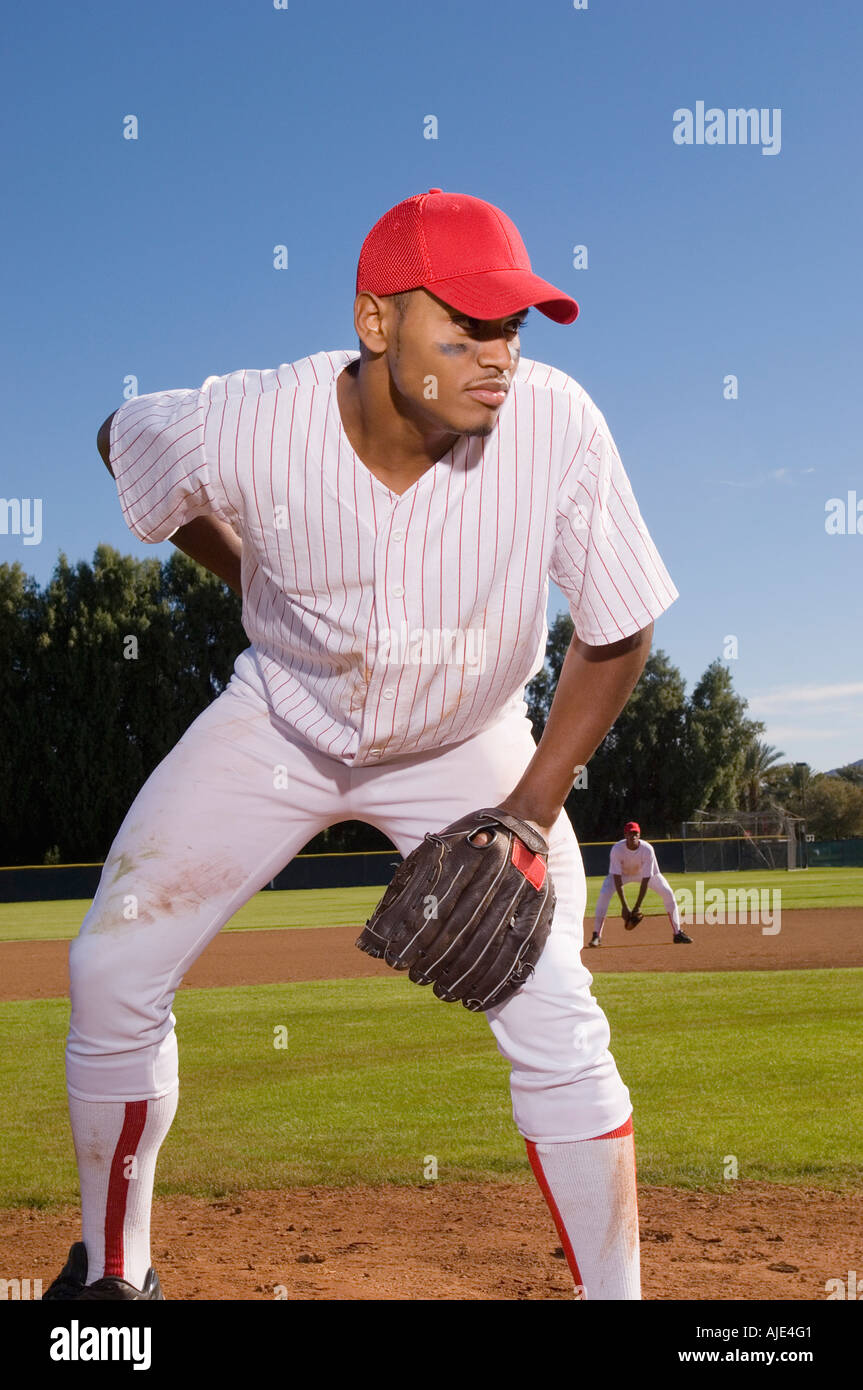 Baseball pitcher preparing to throw during game Stock Photo - Alamy