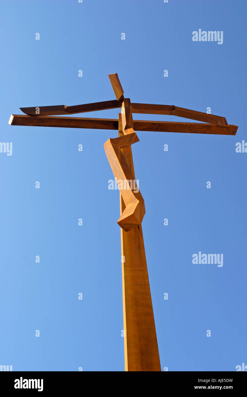 Huge High Modern Cross at Fatima Portugal Stock Photo - Alamy