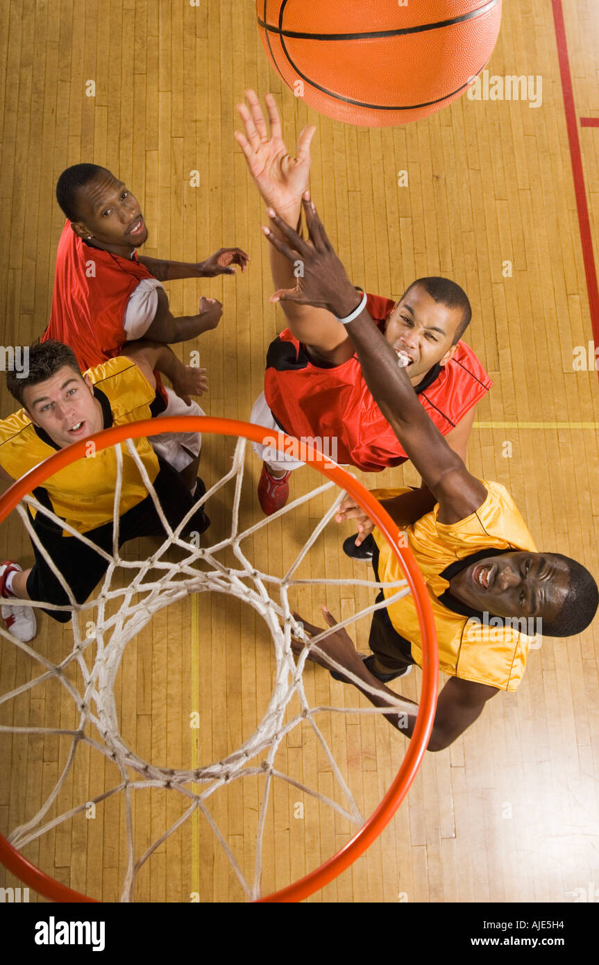 Basketball match, view from above rim Stock Photo - Alamy