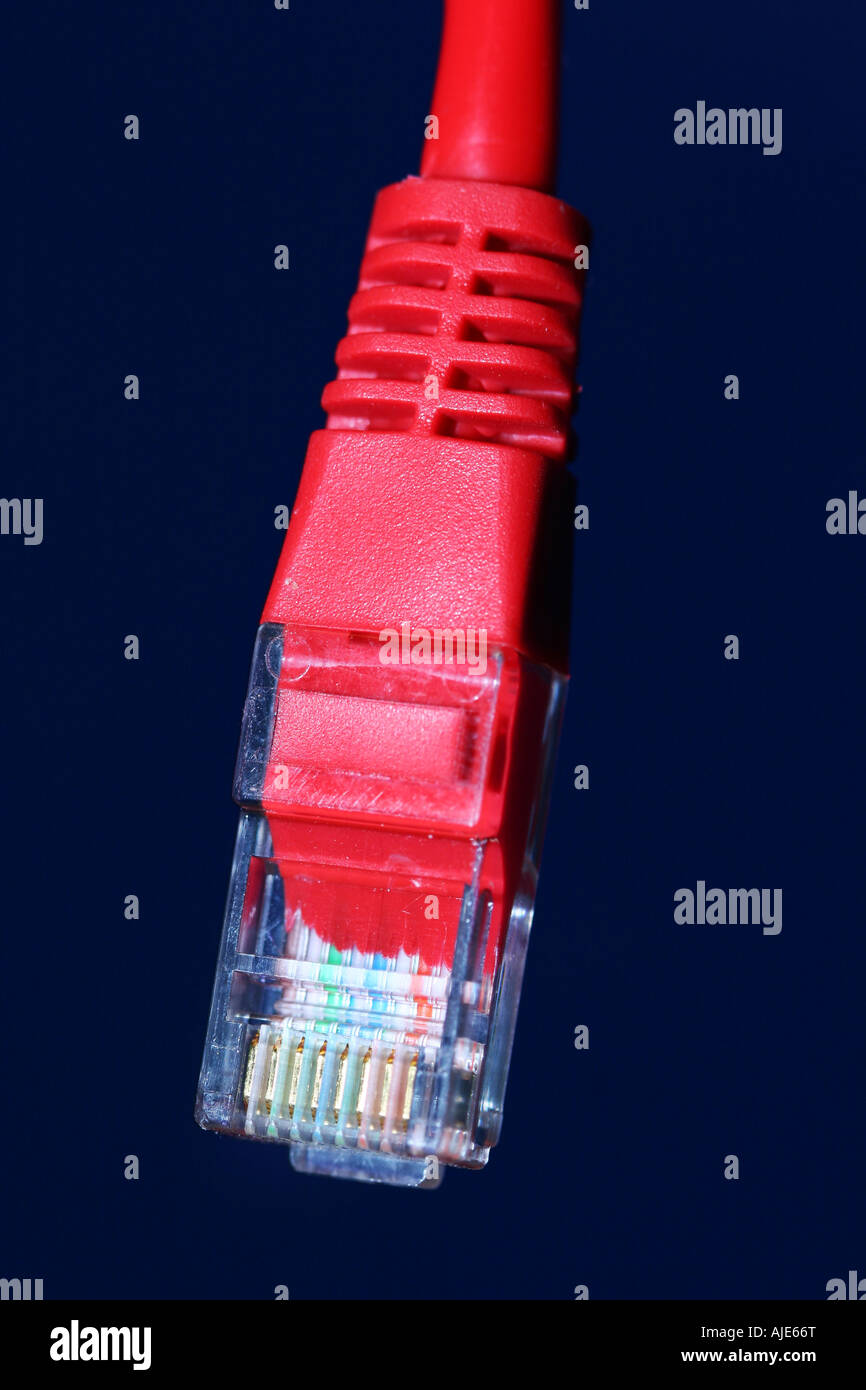 Red network cable hi-res stock photography and images - Alamy