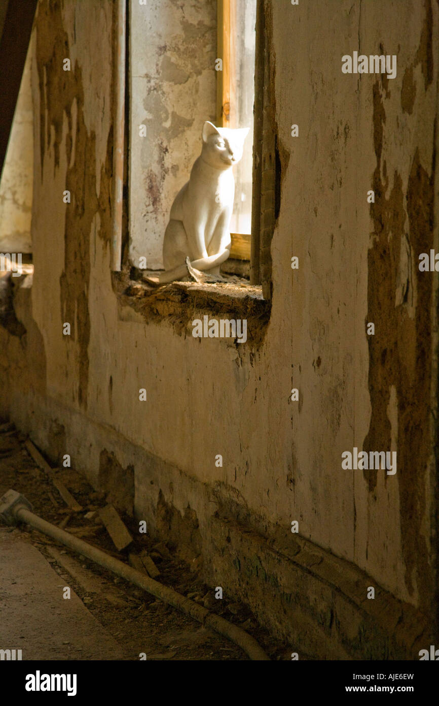 A Ghost cat statue which represents the pride of cats that once lived ...