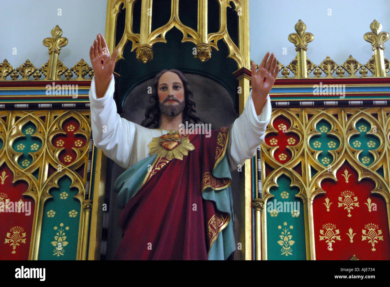 Statue of Jesus in a Church of England COE London church Stock Photo ...