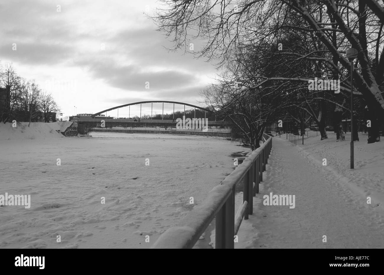 River Emajogi frozen solid River Emajogi frozen solid Stock Photo - Alamy