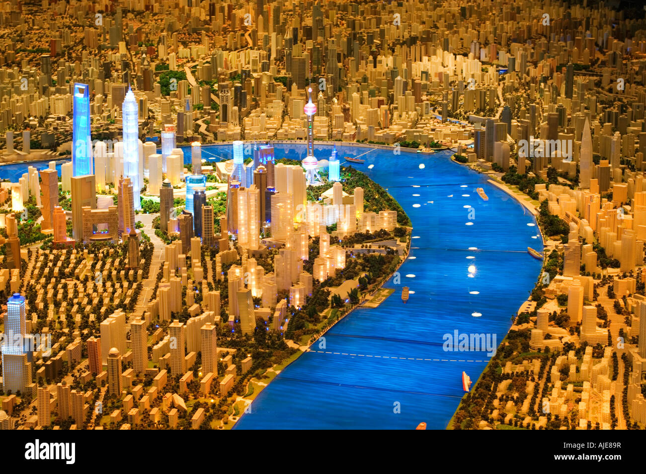 Illuminated scale plan of the Shanghai of the future Shanghai Urban ...