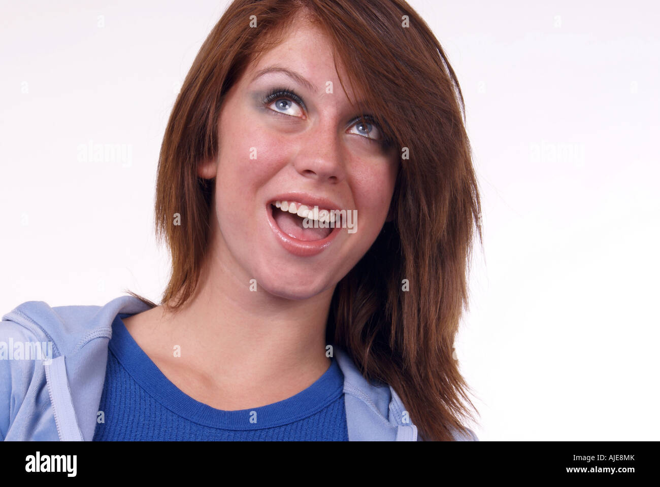 Happy Young Lady Stock Photo - Alamy