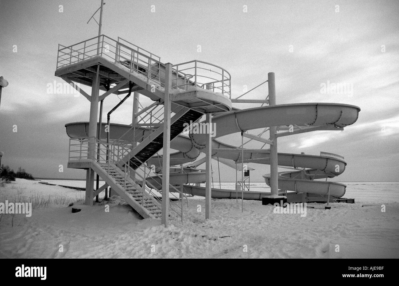 Frozen water slide Stock Photo - Alamy