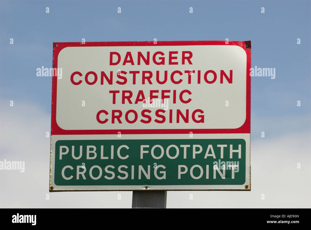 Signs - Danger Construction Traffic Crossing : Public Footpath Crossing ...