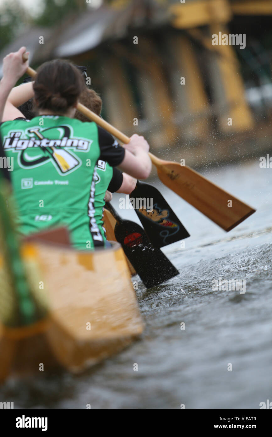Team dragon boat racing, working together Stock Photo - Alamy
