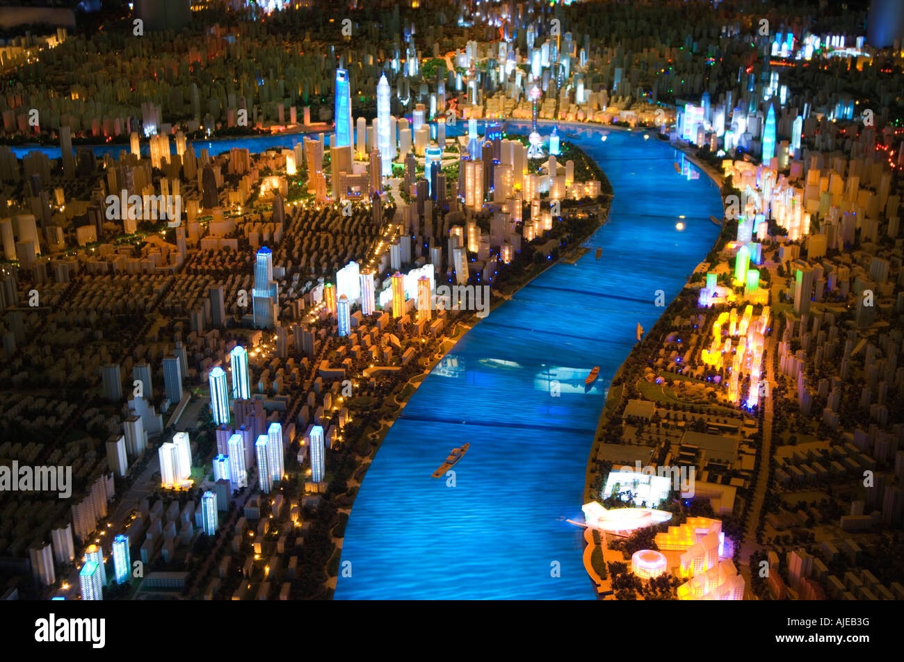 Illuminated scale plan of the Shanghai of the future Shanghai Urban ...