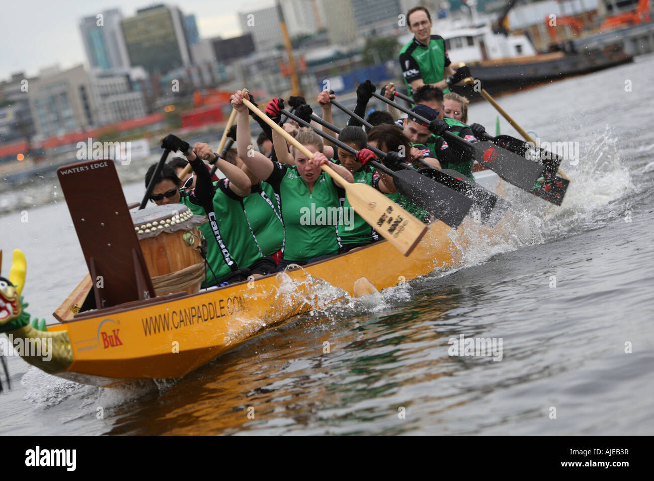 Team dragon boat racing, working together Stock Photo - Alamy