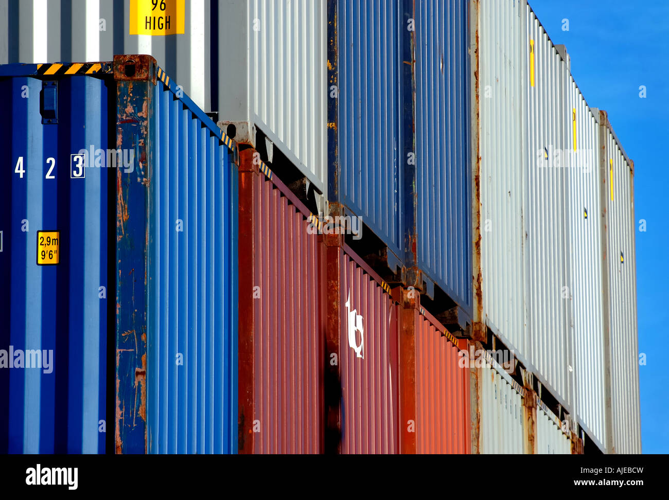 Stacked Shipping Containers Stock Photo - Alamy Stacked Shipping Containers Stock Photo - Alamy