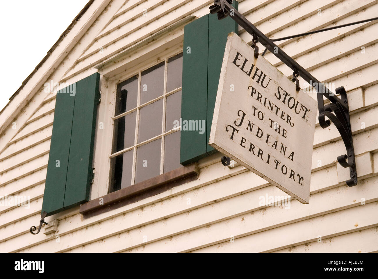 Elihu Stout Printer sign at Historical Village at Vincennes Indiana IN ...