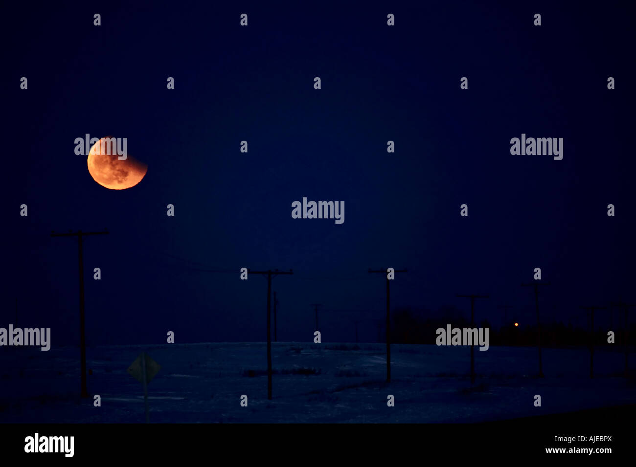 Partial moon eclipse Stock Photo - Alamy