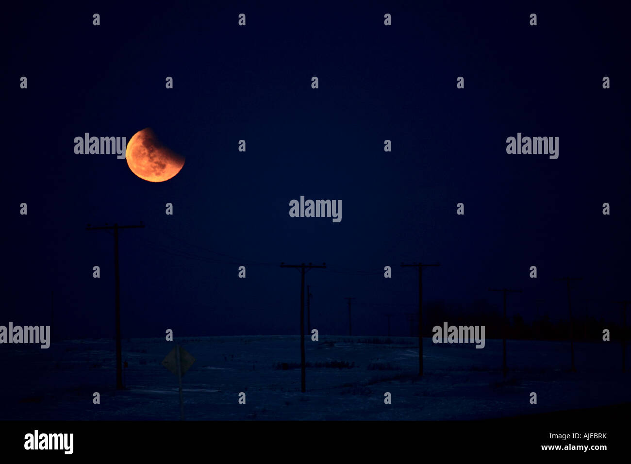 Partial moon eclipse Stock Photo - Alamy