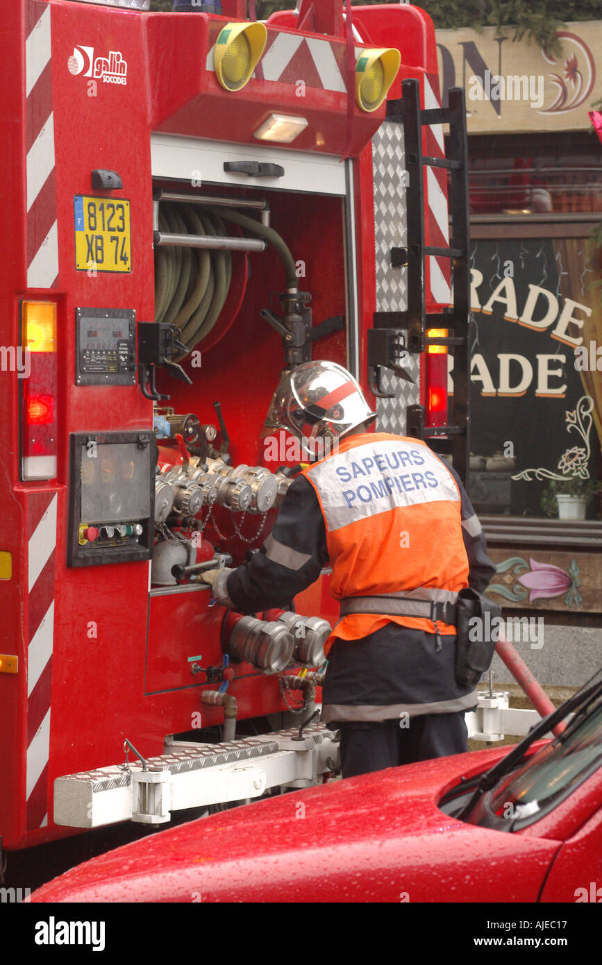 dh Chamonix Mont Blanc SAVOIE FRANCE French fire brigade and fire ...
