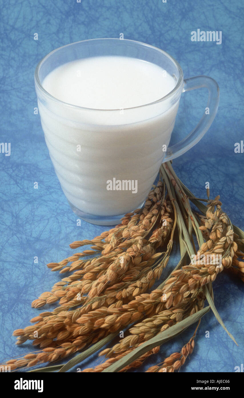 Glass of milk rice grains hi-res stock photography and images - Alamy