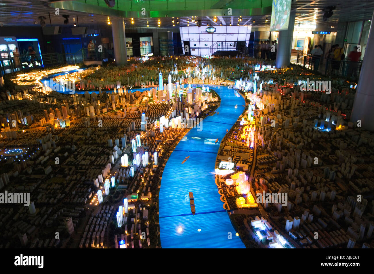 Illuminated scale plan of the Shanghai of the future Shanghai Urban ...