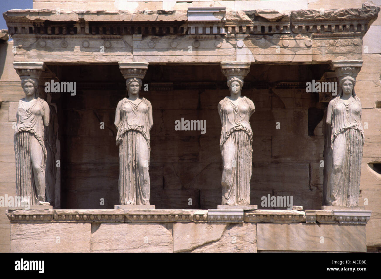 Athens Parthenon Caryatids 2 Stock Photo - Alamy