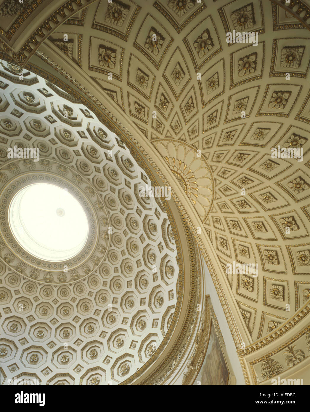 A detail of the coffered Dome apse intersection on ceiling of the ...