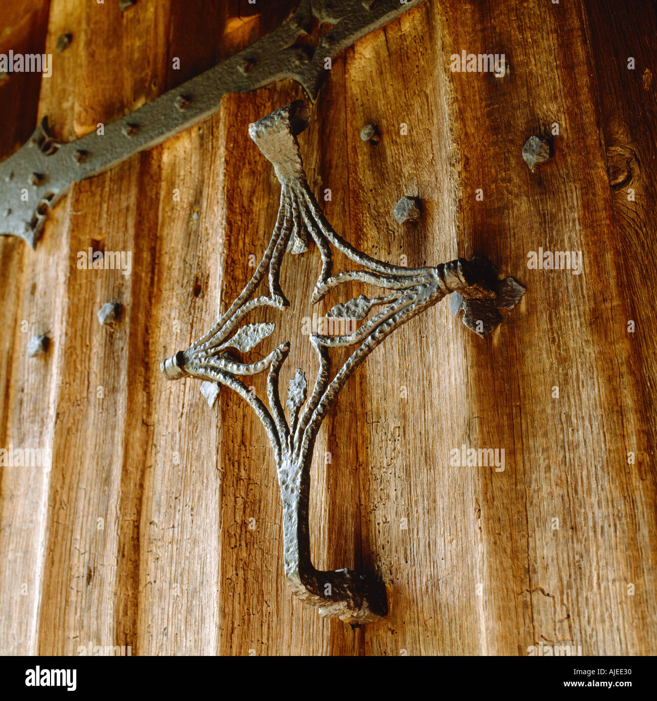 Metal door knocker on the front door at Stoneacre Otham Kent Stock ...