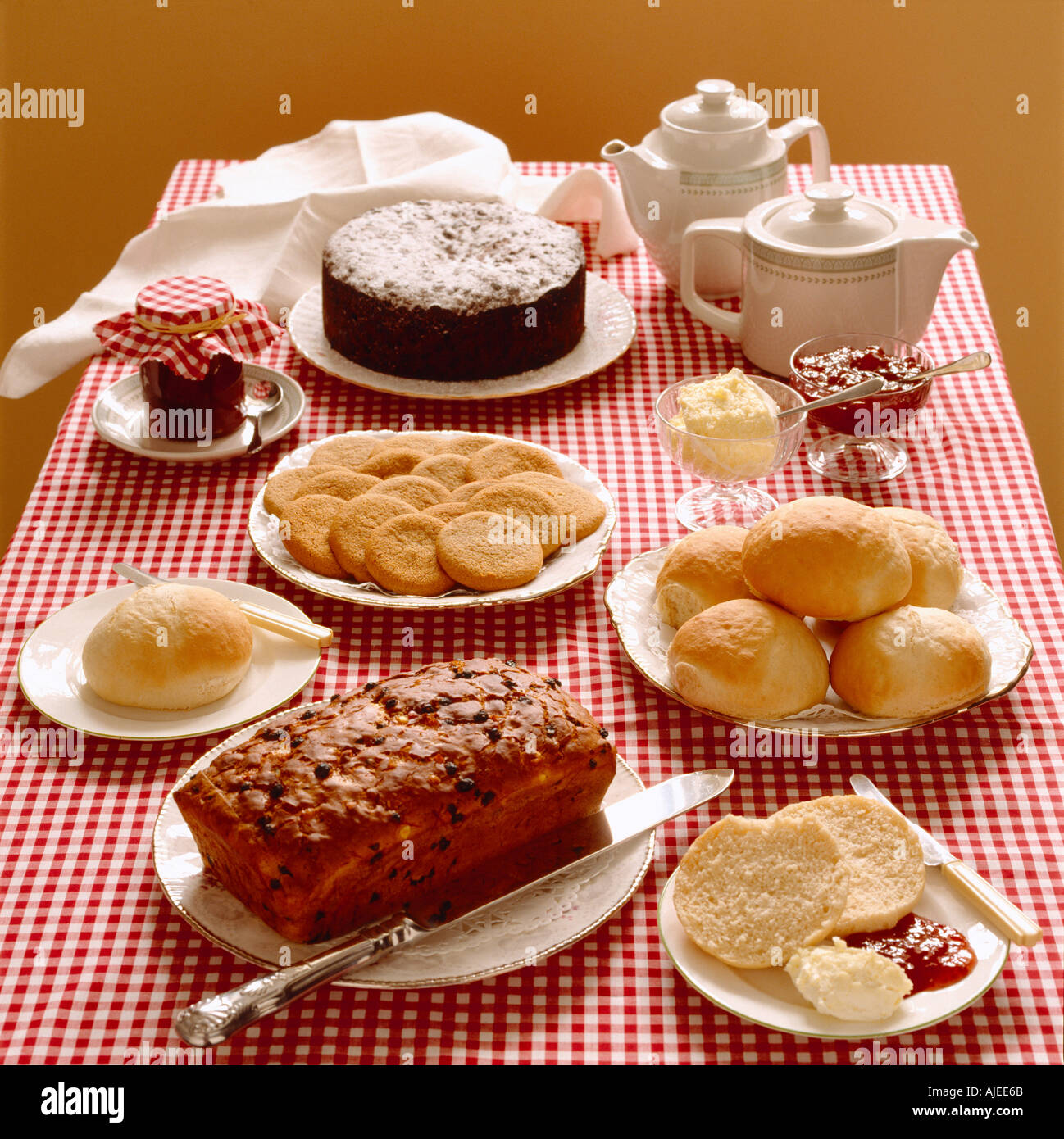 A Cornish tea of black cake Cornish splits Saffron cake and Cornish ...