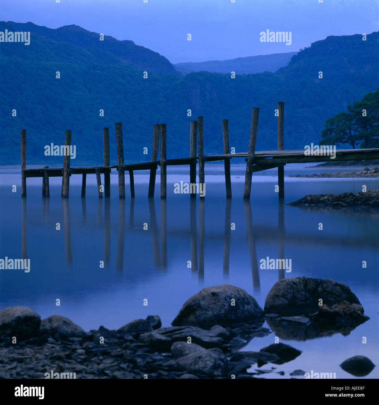 The landing stage at Hawse End Brandelhow Park Derwentwater Cumbria ...