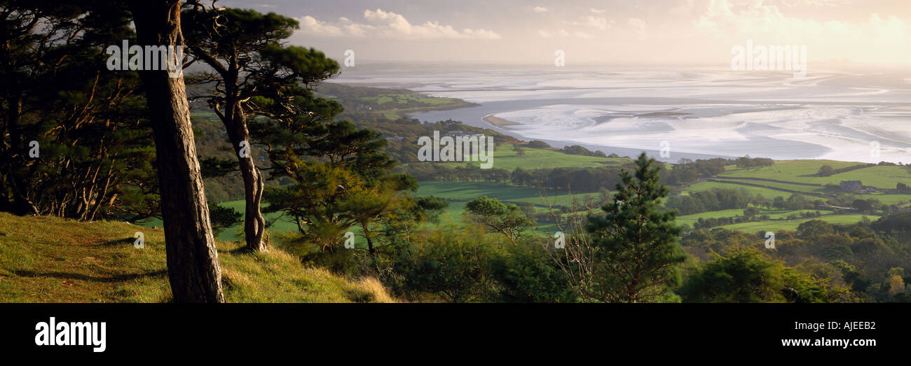 A panoramic view across Silverdale and Morecambe Bay Cumbria from ...