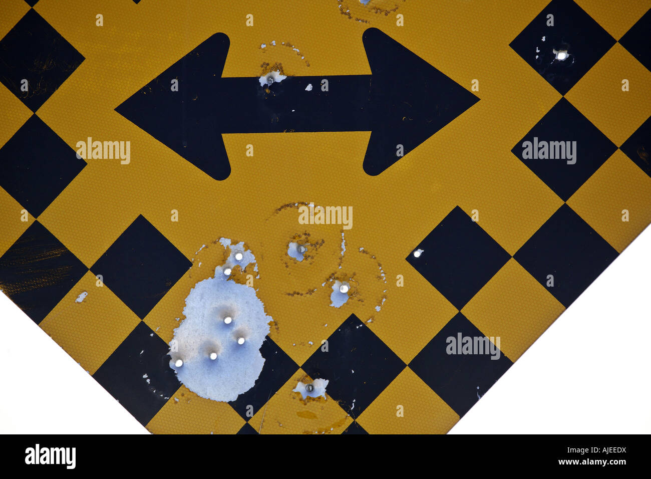 Shot up road sign Stock Photo - Alamy