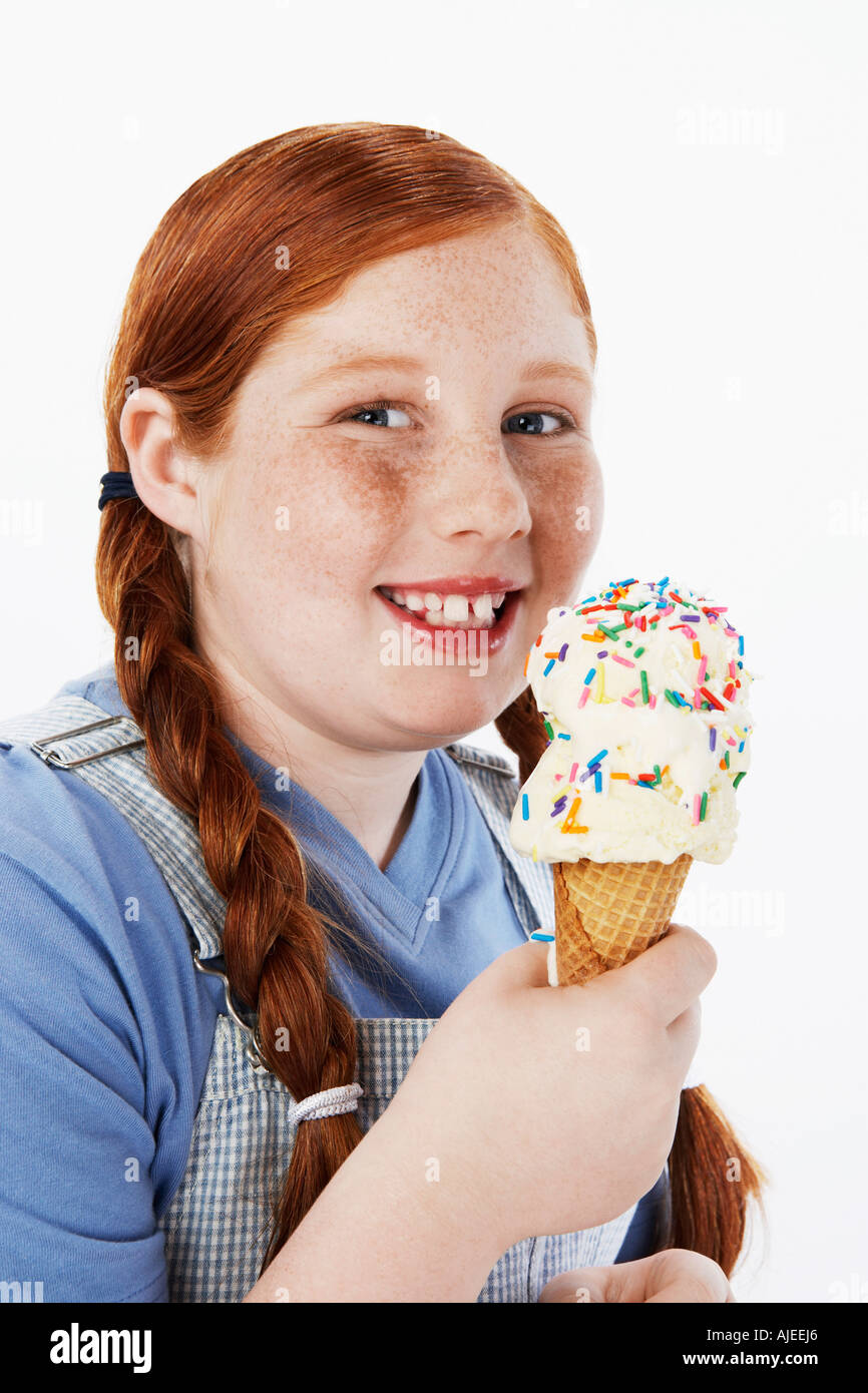 Fat Little Girl Eating Ice Cream