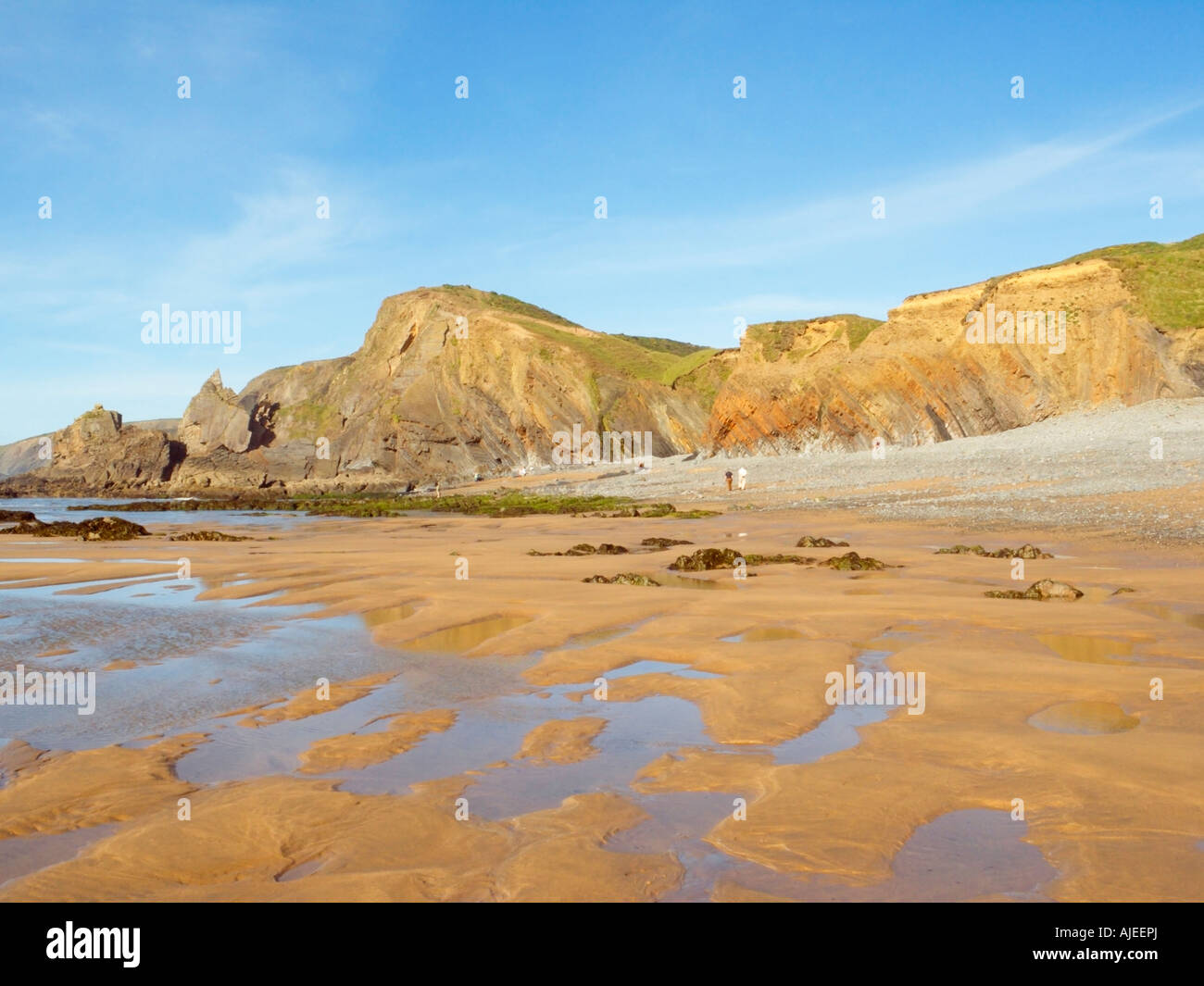 Sandymouth Beach with Carboniferous Slates in background Cornwall ...