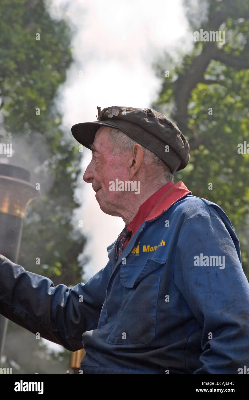 Man Driving Steam Engine at Rally Stock Photo - Alamy