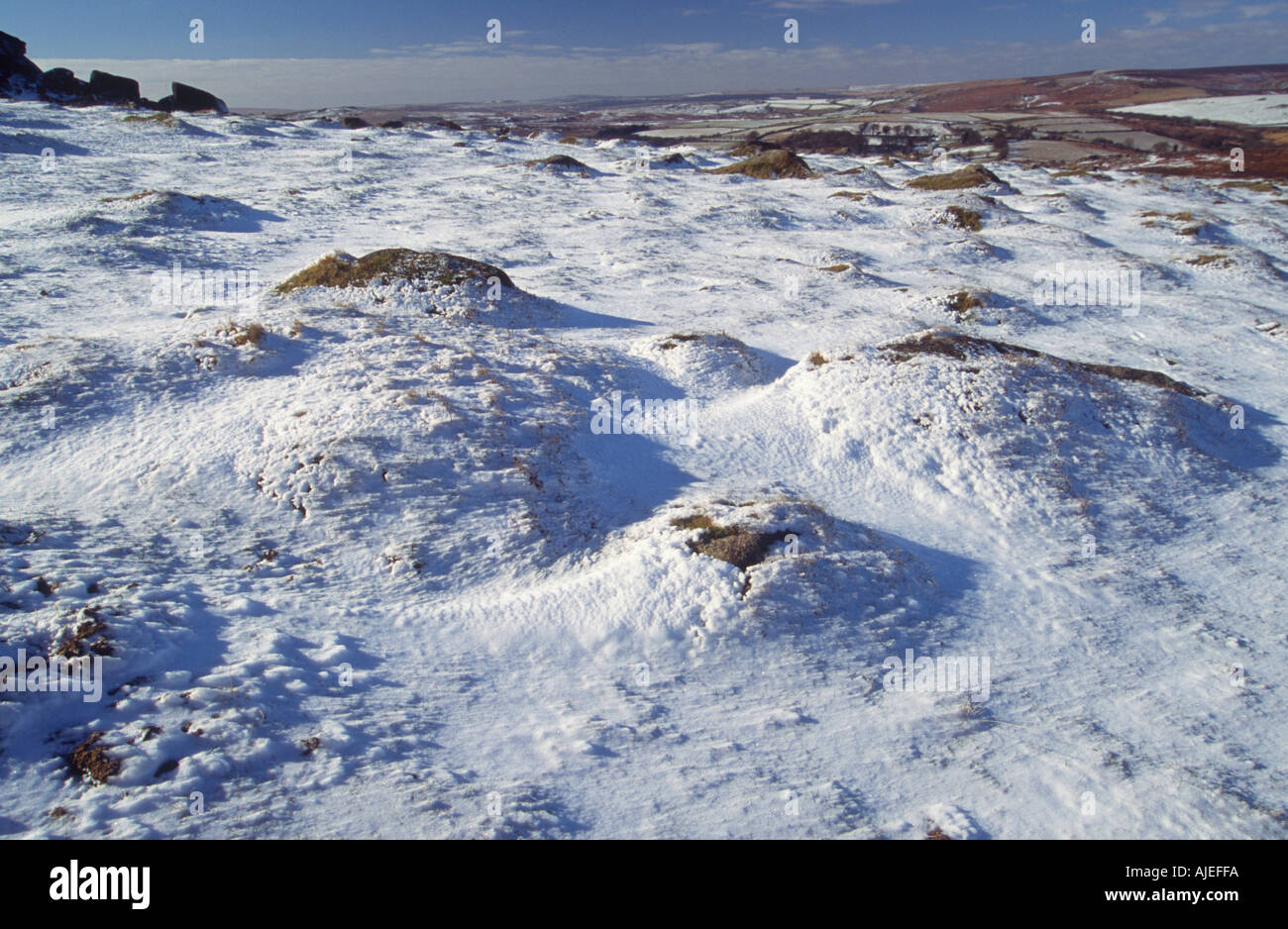 Snow on Haytor Dartmoor National Park Devon Great Britain Stock Photo ...