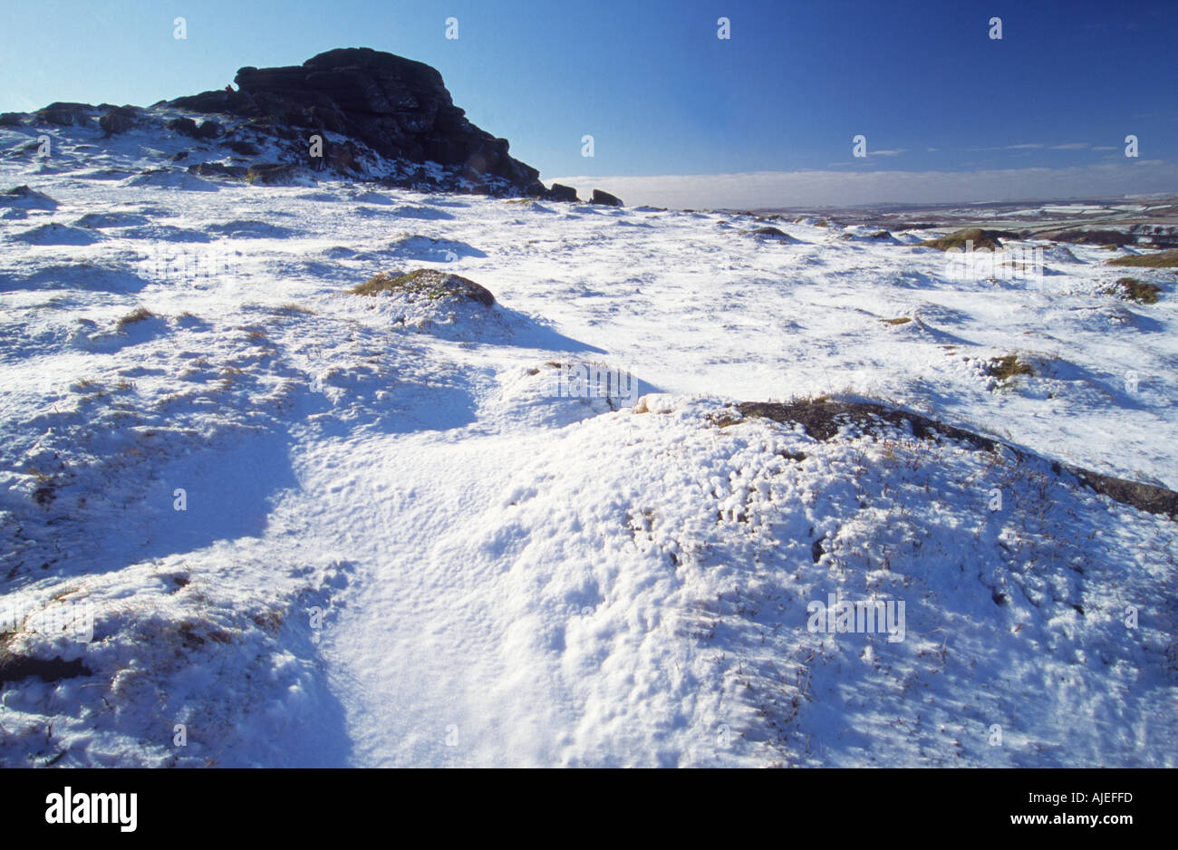 Snow on Haytor Dartmoor National Park Devon Great Britain Stock Photo ...