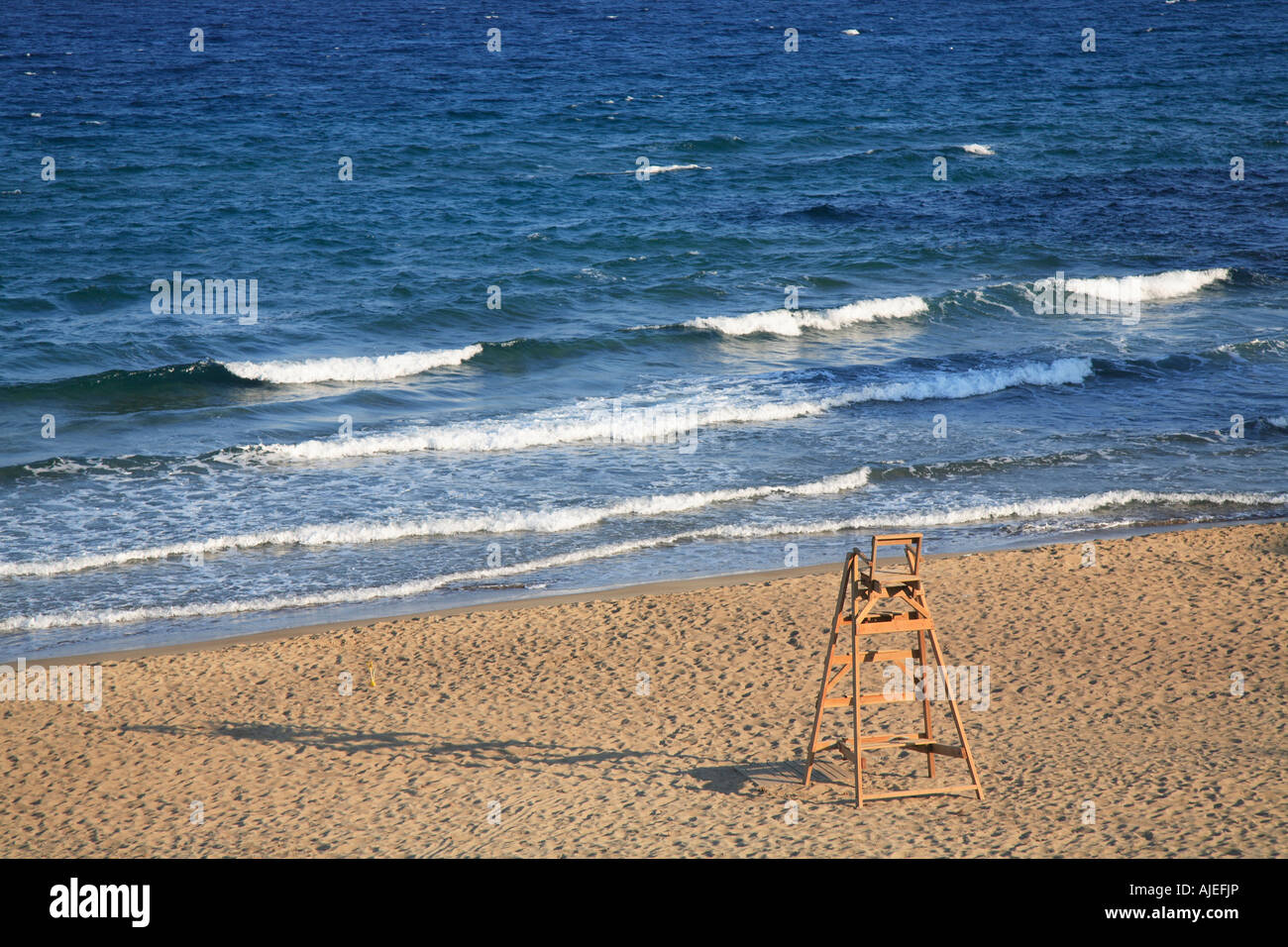 Lifeguard chair on beach, Spain Stock Photo - Alamy