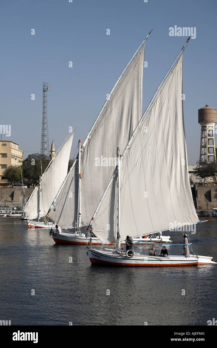 Feluccas on the river Nile Stock Photo - Alamy