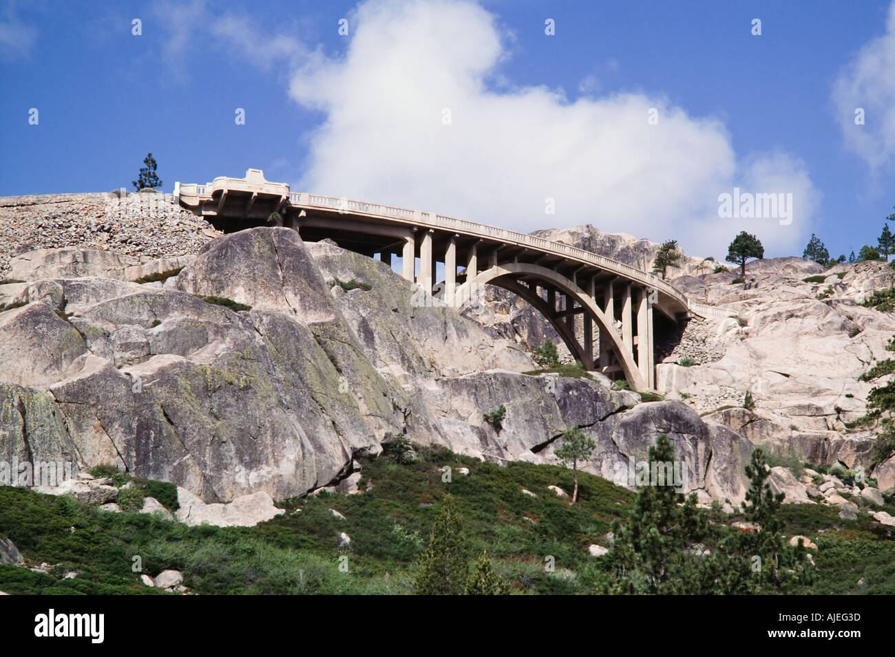 Concrete Highway bridge near Donner Pass California USA Stock Photo - Alamy