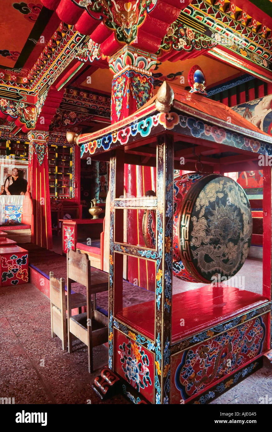 Sikkim India Asia Rumtek Tibetan monastery Stock Photo - Alamy