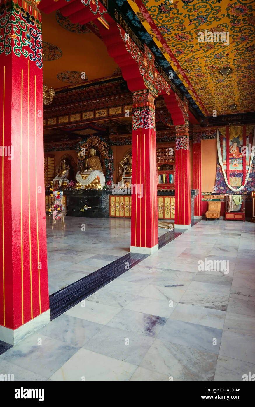 Sikkim India Asia Rumtek Tibetan monastery Stock Photo - Alamy