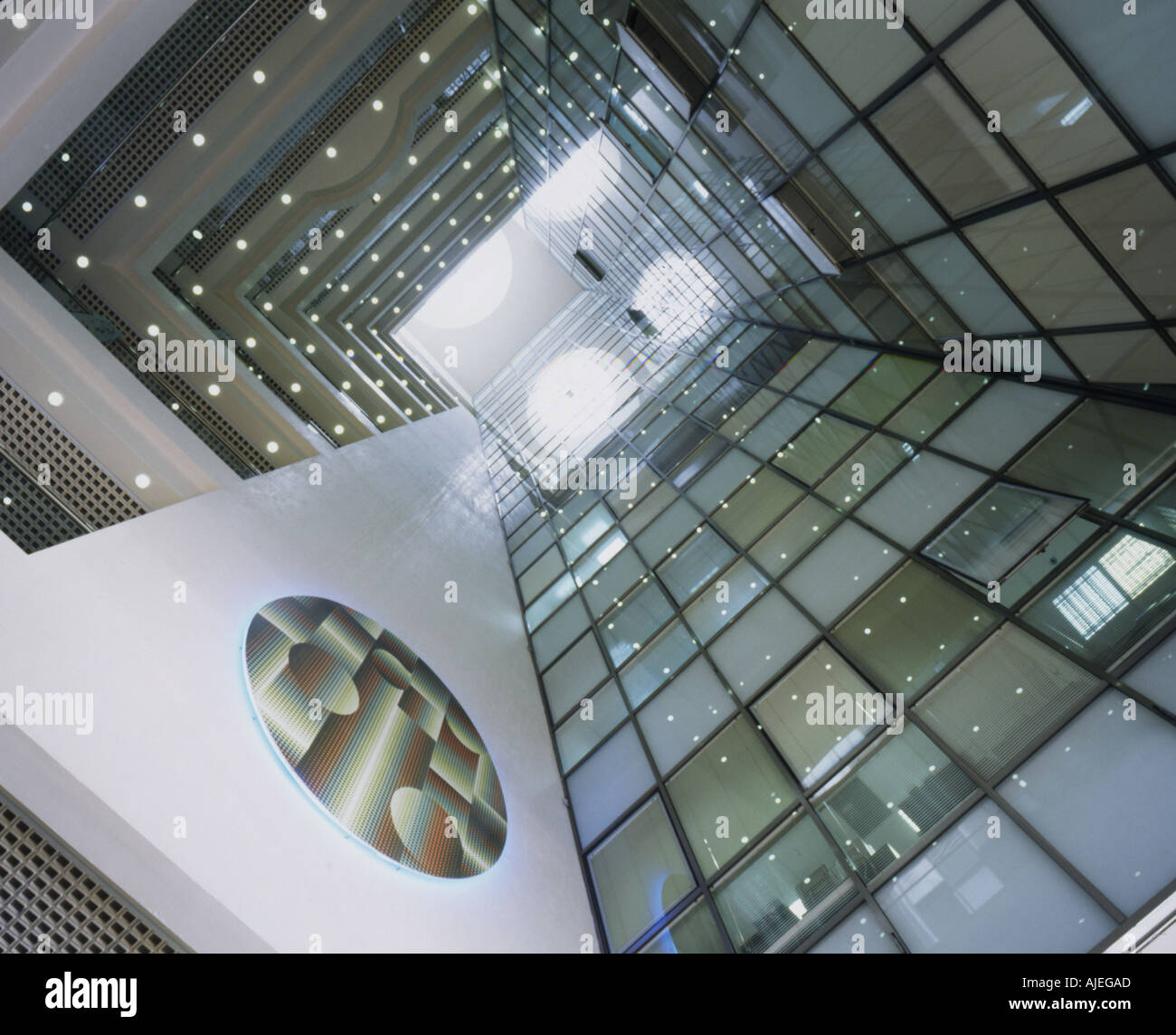 perspective of interior space of modern office building Stock Photo - Alamy