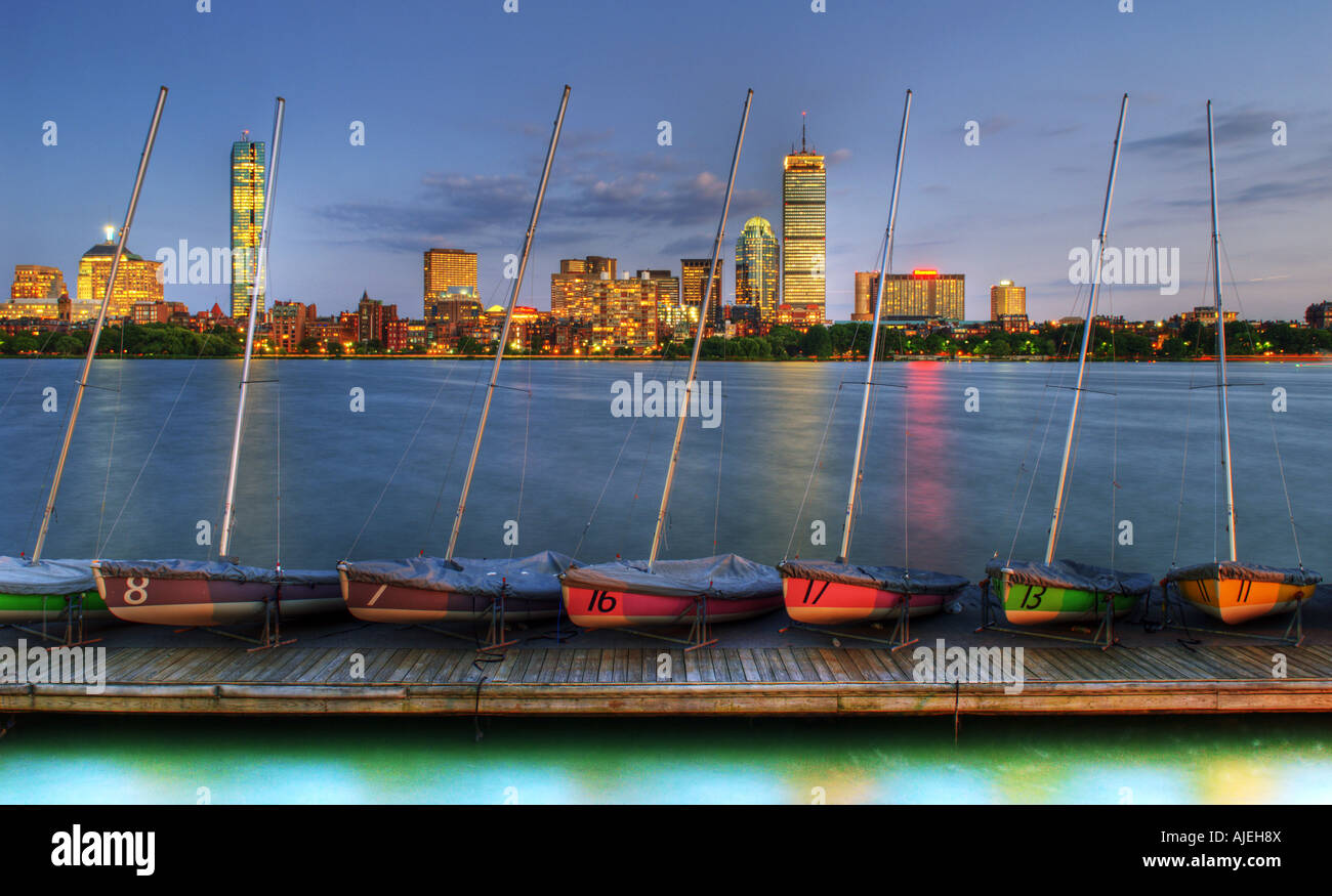 View skyline boston dusk hi-res stock photography and images - Alamy