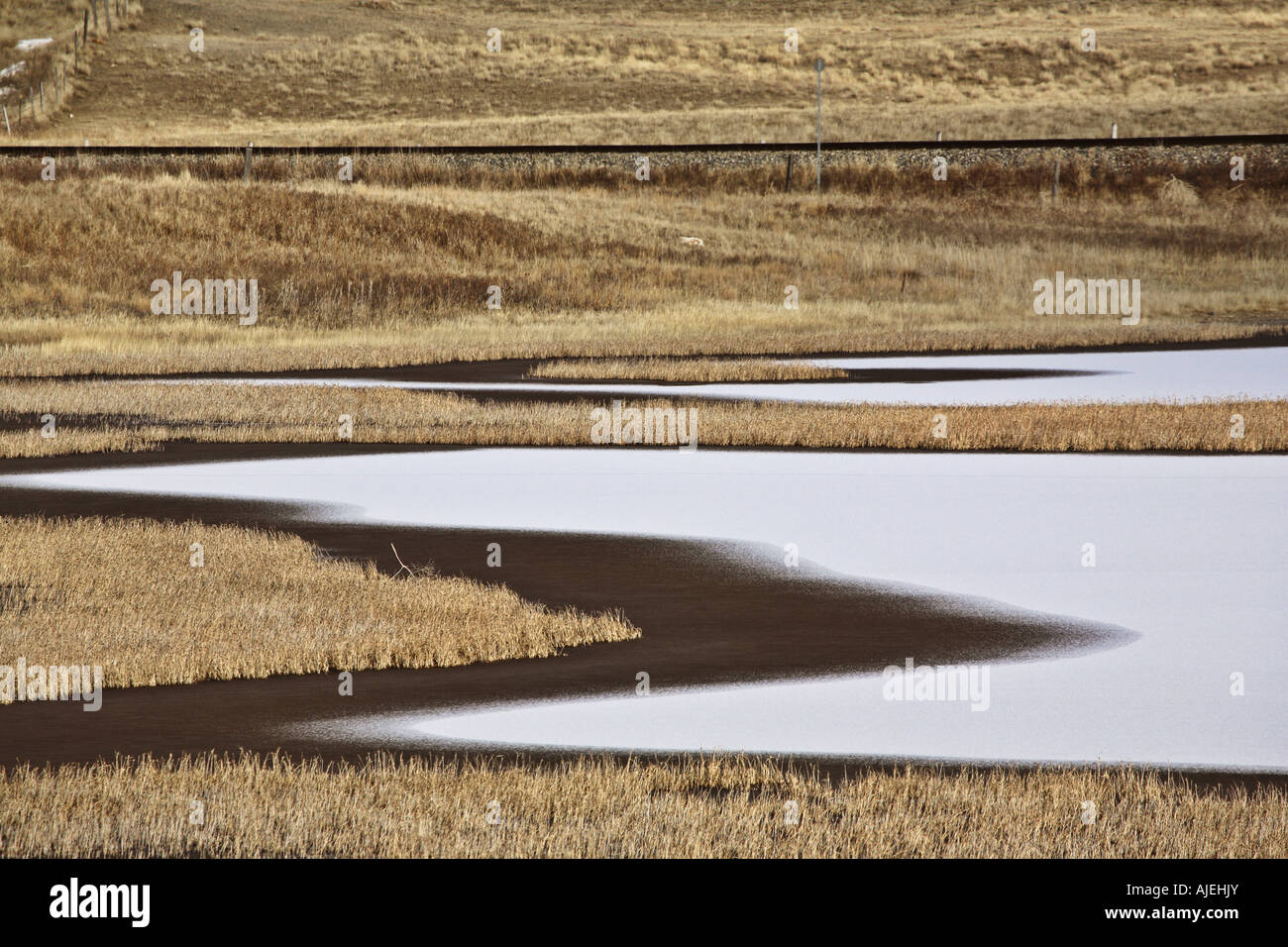 Flooded field during spring thaw Stock Photo - Alamy