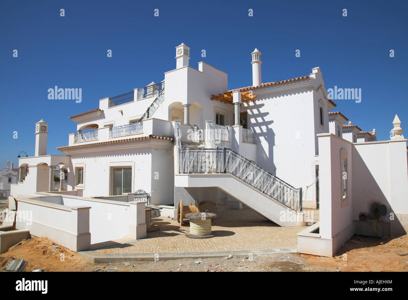 Building of a luxury villa on the mediterranean coastline Stock Photo ...