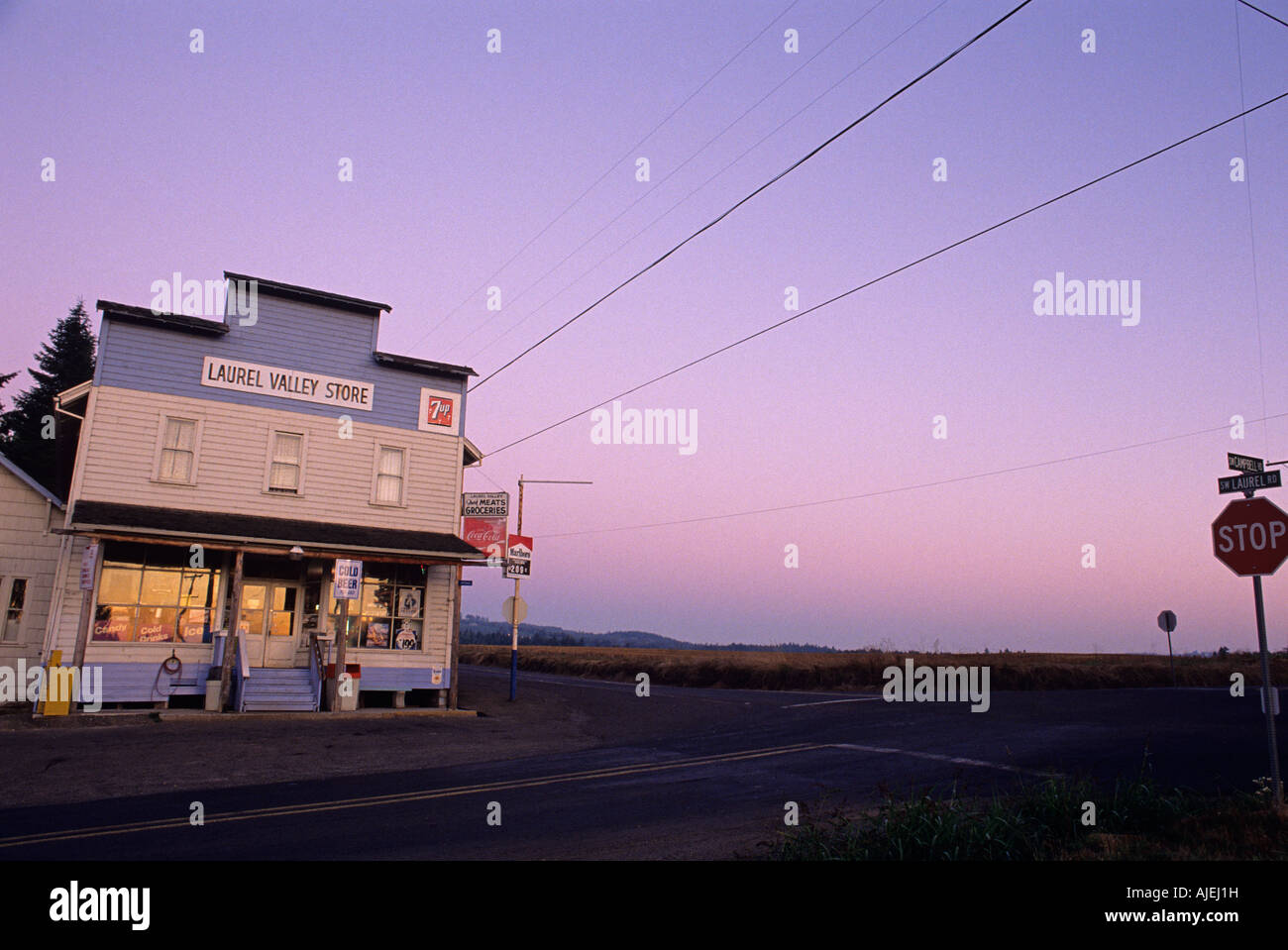 Historic landmark Laurel Valley store Washington County sunrise light ...