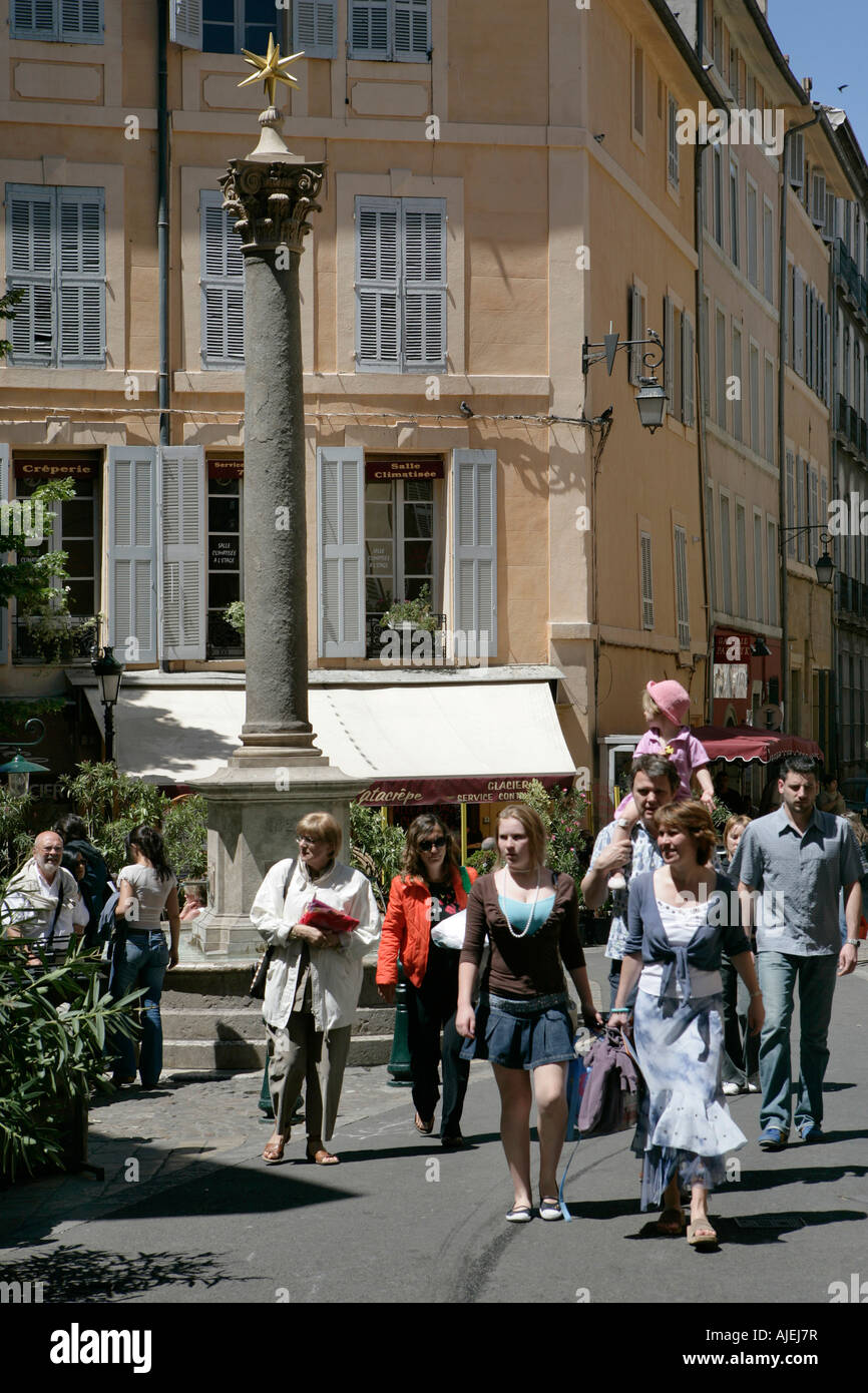 Aix-en-Provence View of one of the numerous small squares of the city ...