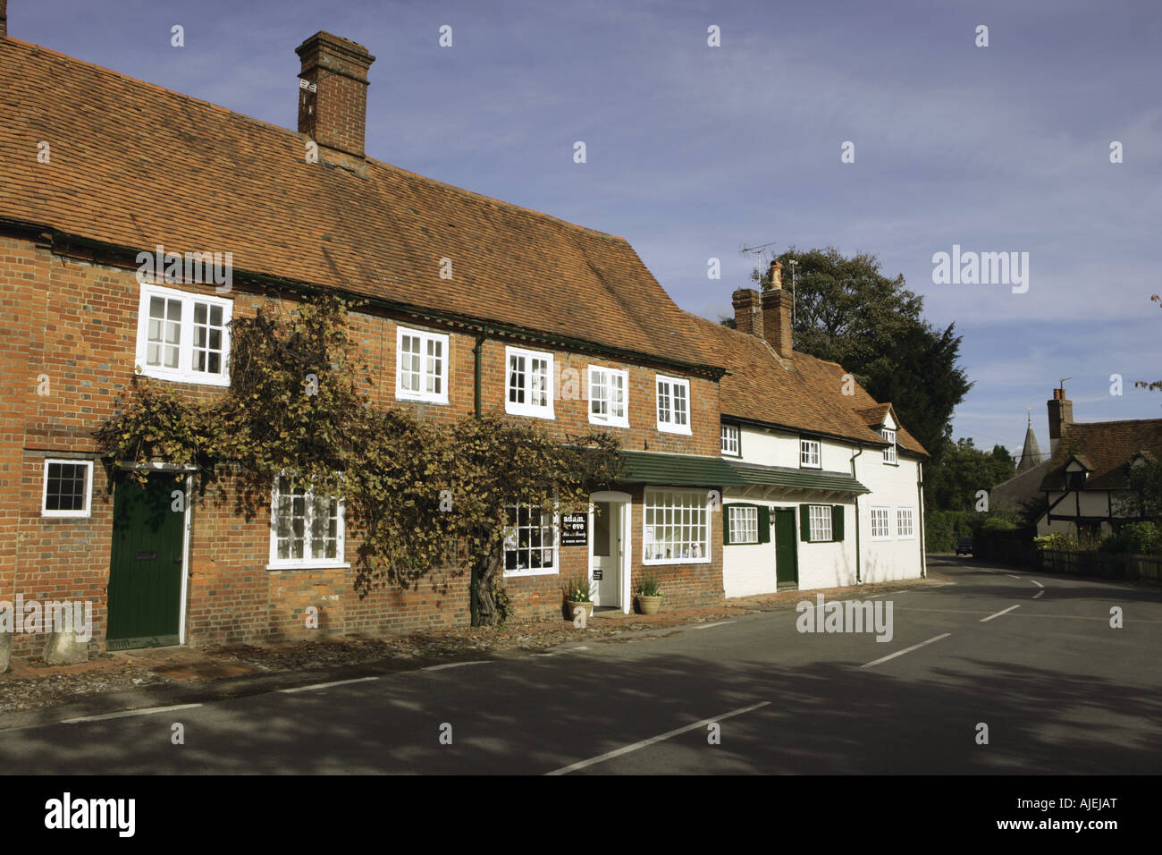 The West Berkshire villlage of Yattendon The high Street Stock Photo ...