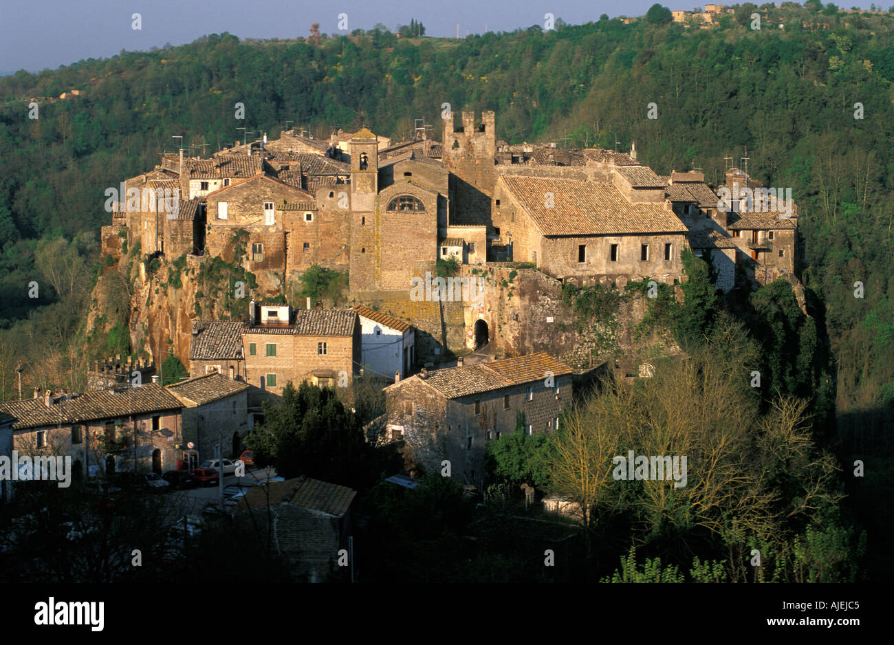Calcata a medieval village built on a rock in the Treja valley Stock ...