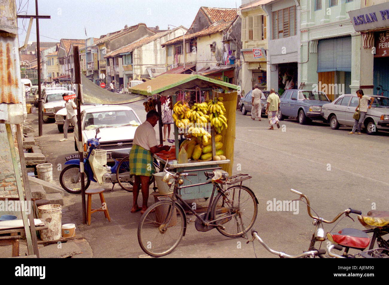 Street scene Georgetown Penang Malaysia 1985 Stock Photo - Alamy
