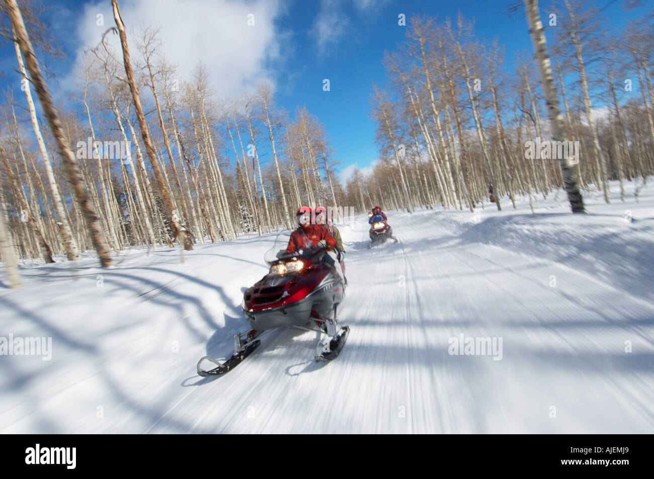 Woman Sitting On Snowmobile High Resolution Stock Photography and ...