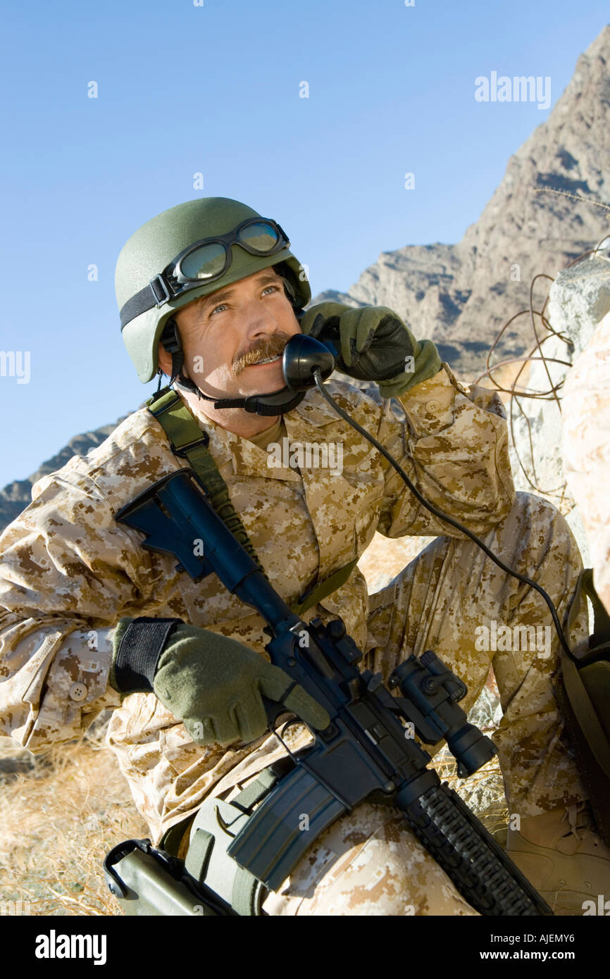 Soldier field phone hi-res stock photography and images - Alamy
