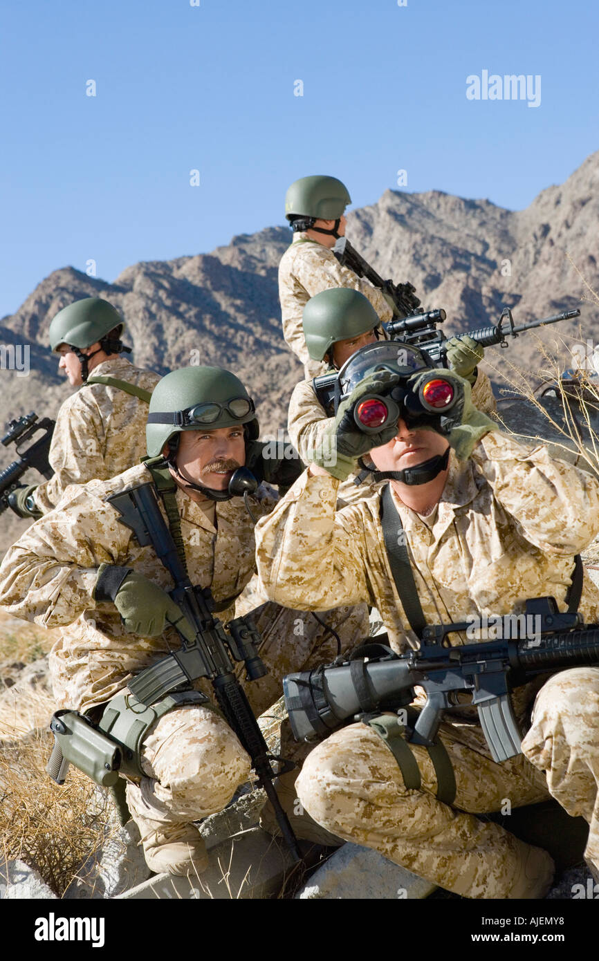 Soldiers in field Stock Photo - Alamy